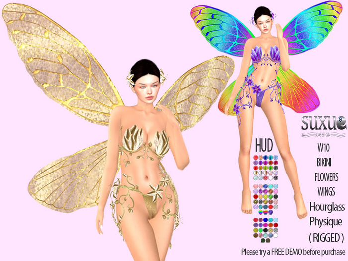 Second Life Marketplace - SuXue - Bikini Wings Slink Hourglass Physique